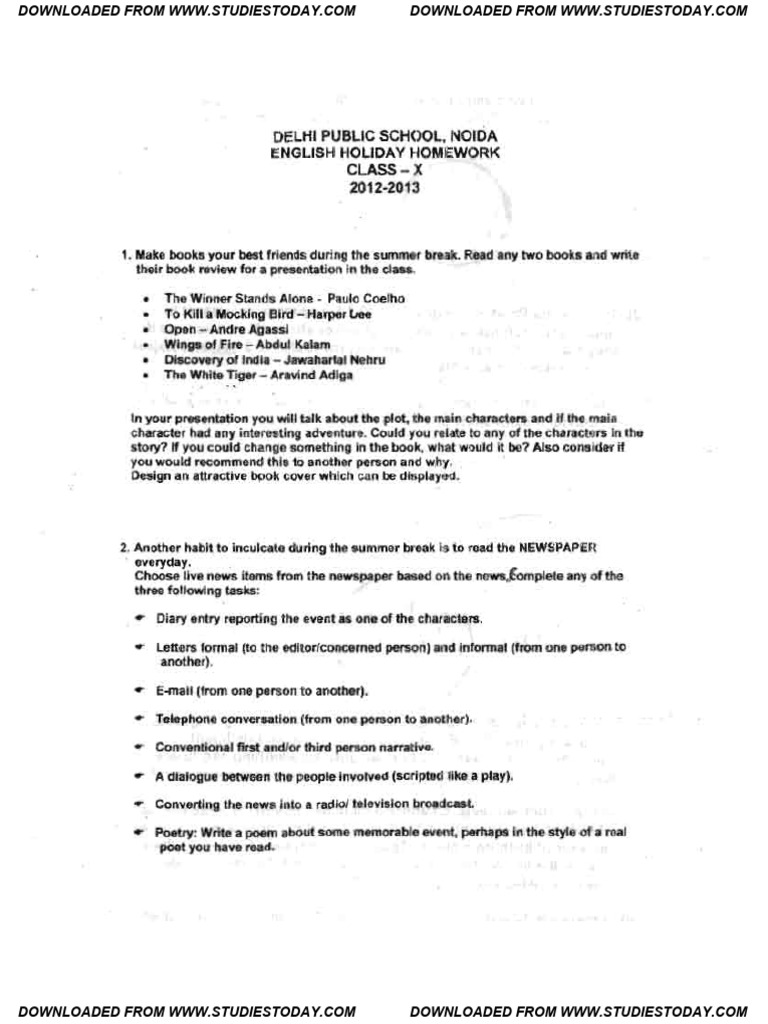 CBSE Class 10 Revision Worksheets | PDF