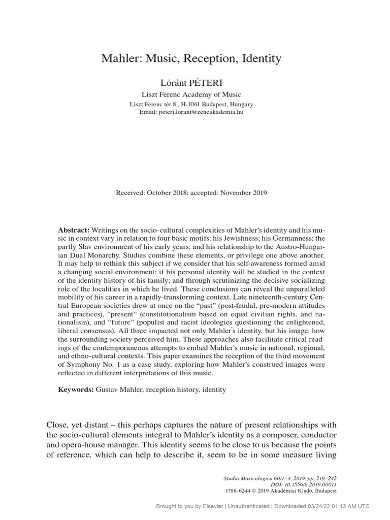 Mahler Music, Reception, Iden | PDF