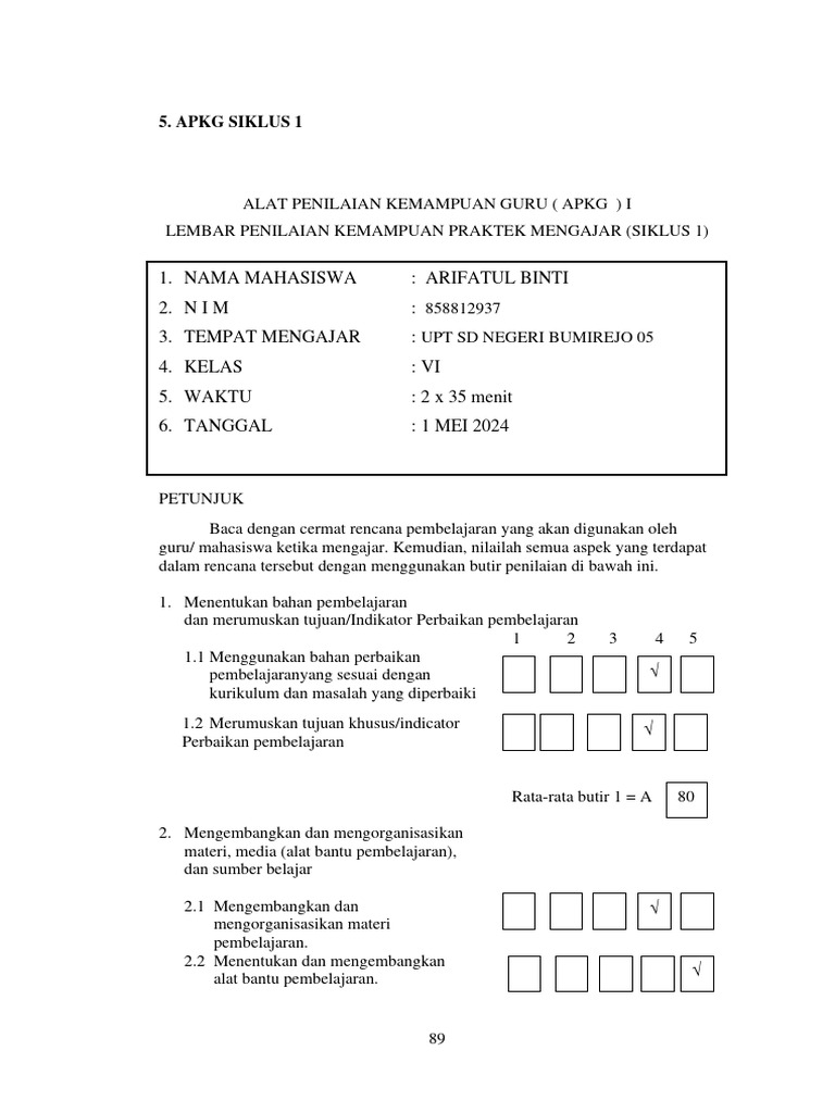 APKG Sup 2 SIKLUS 1 | PDF
