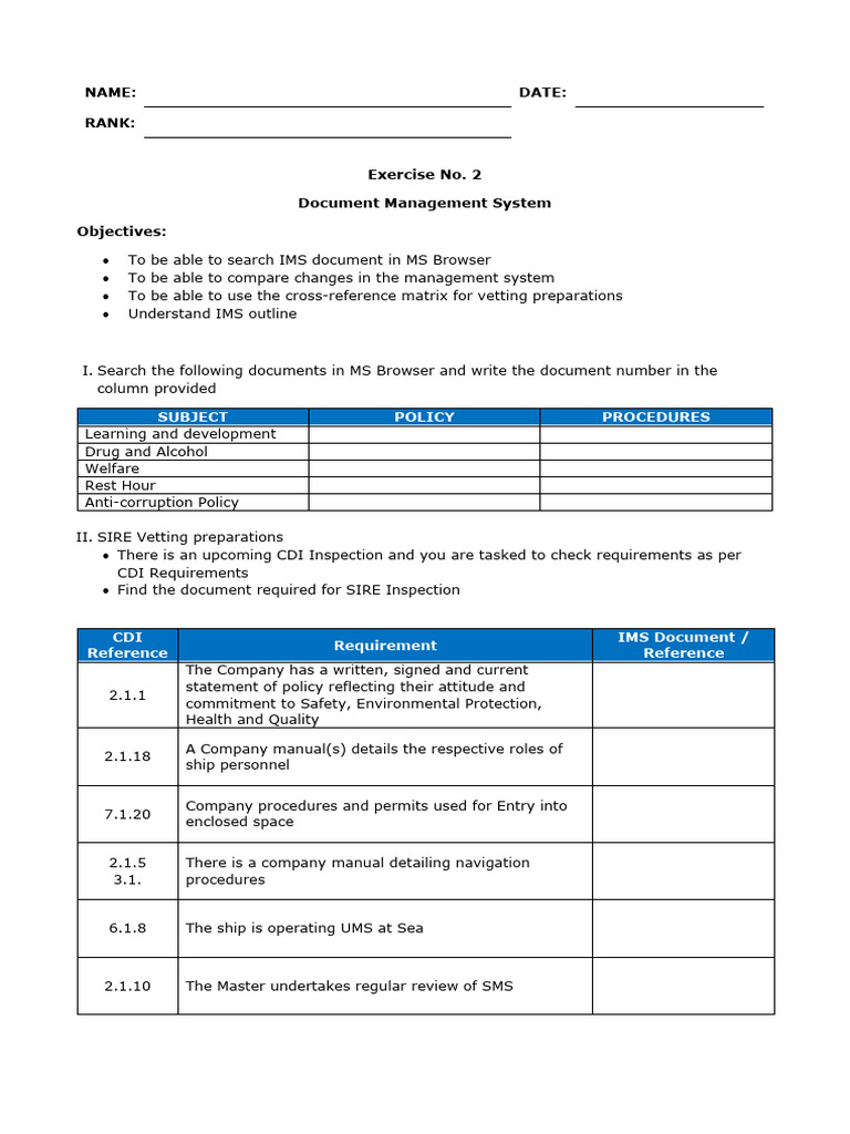 02 - Sertica Training Exercises - Ims | PDF | Safety