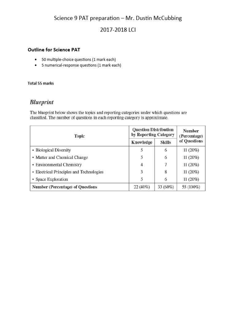 Science 9 PAT Prep Package - 2017-2018 | PDF | Reproduction | Chemical ...