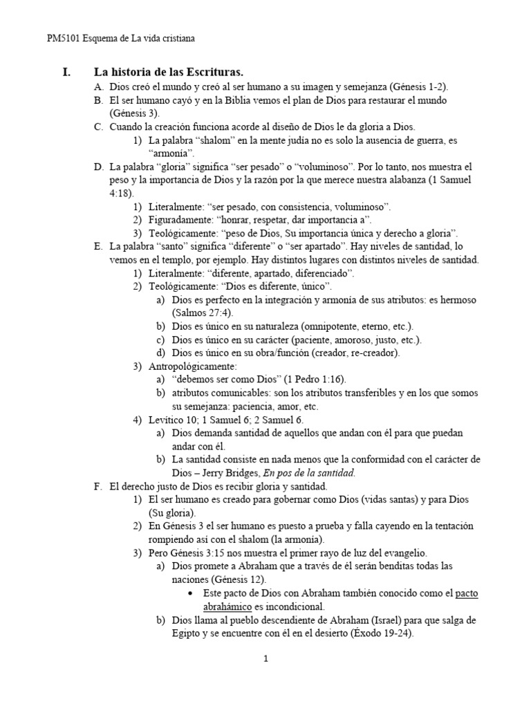 Esquema La Vida Cristiana | PDF | El Evangelio | Cristo (título)