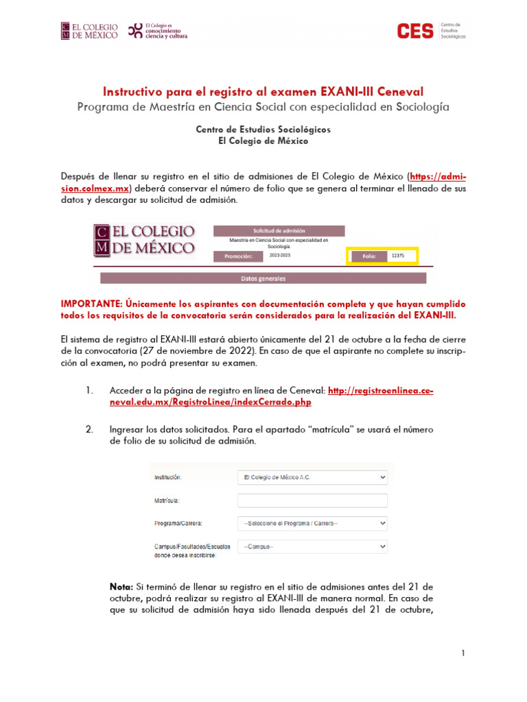 Instructivo Inscripcion EXANI III MCS2022 | PDF | Microprocesador | Ingeniería Informática