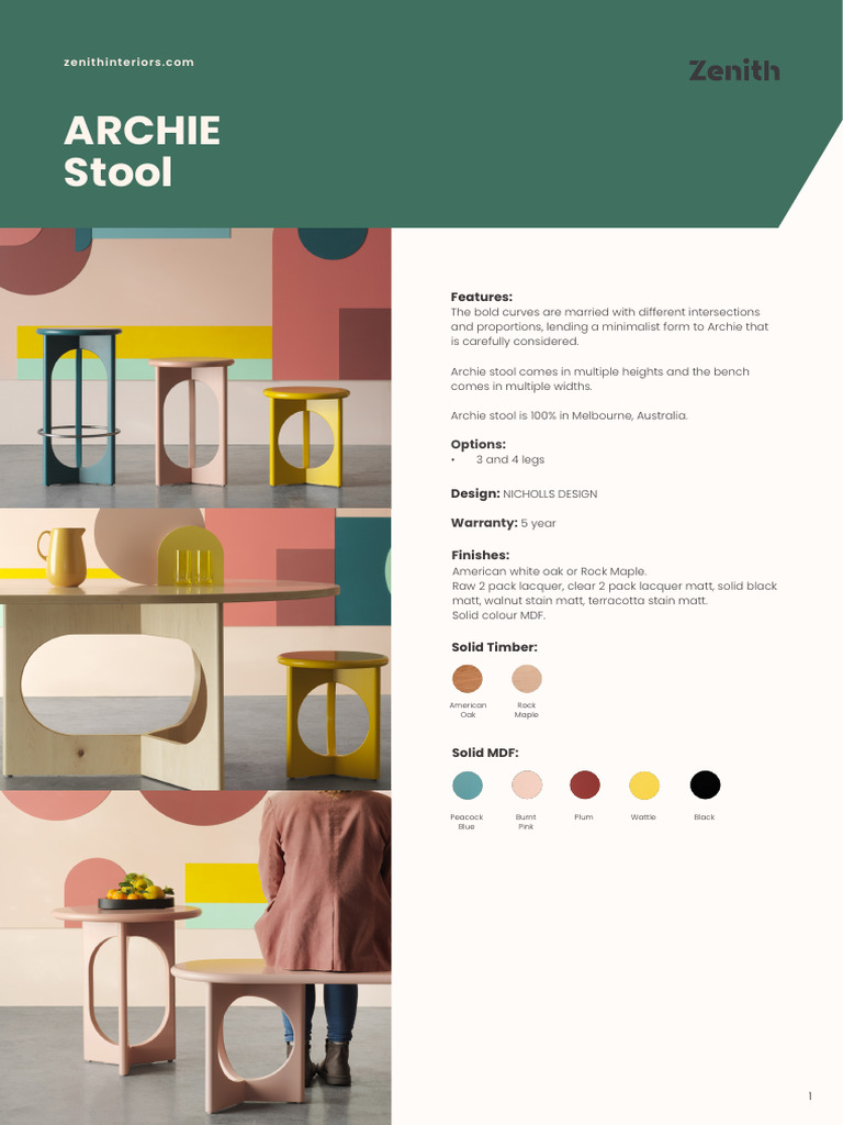 Archie Stool Specification | PDF