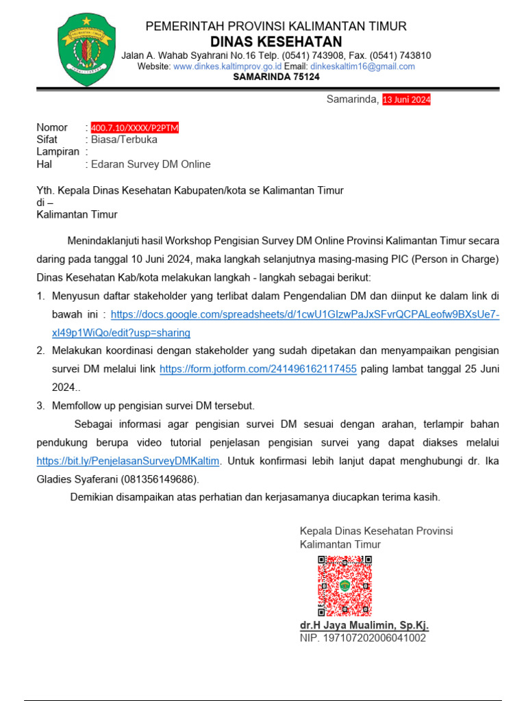 2024061300431220240612230537surat Edaran Survey DM Online 2024 Draft | PDF