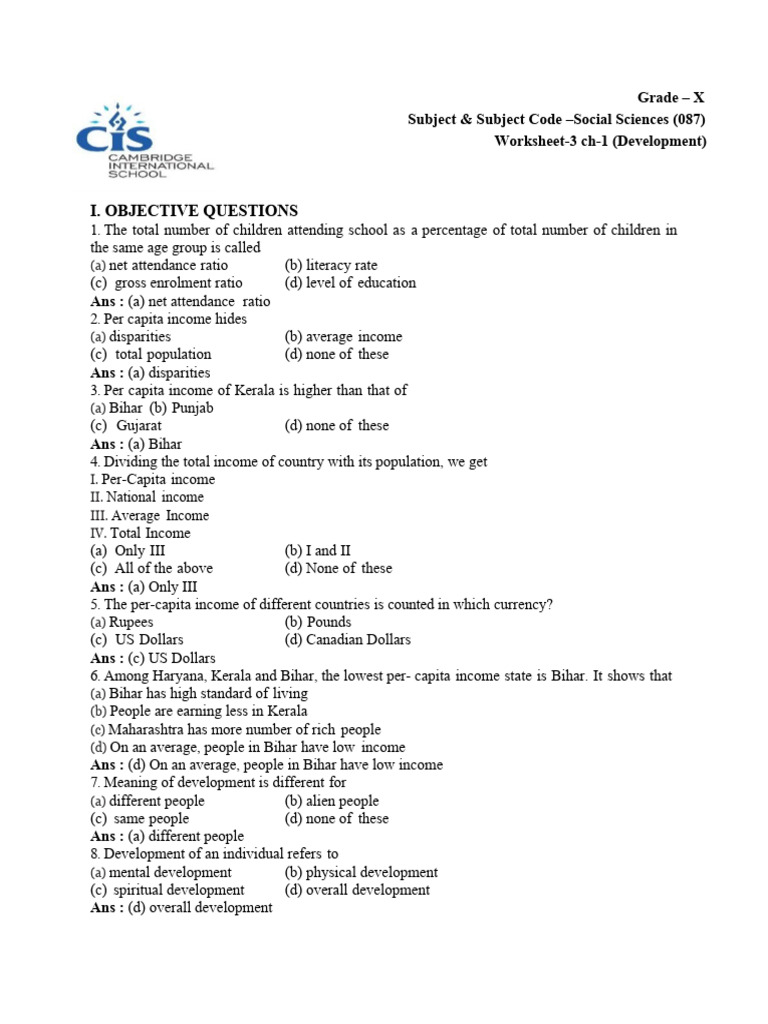 Development Concepts and Economic Indicators | PDF | Human Development ...