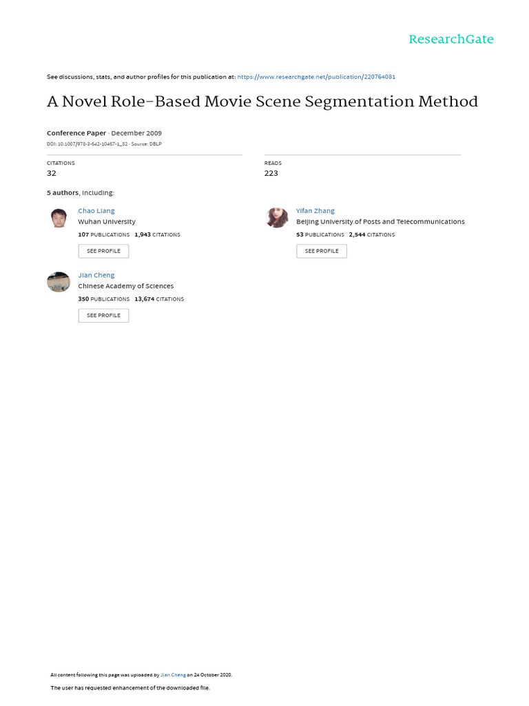 A Novel Role-Based Movie Scene Segmentation Method | PDF | Image ...