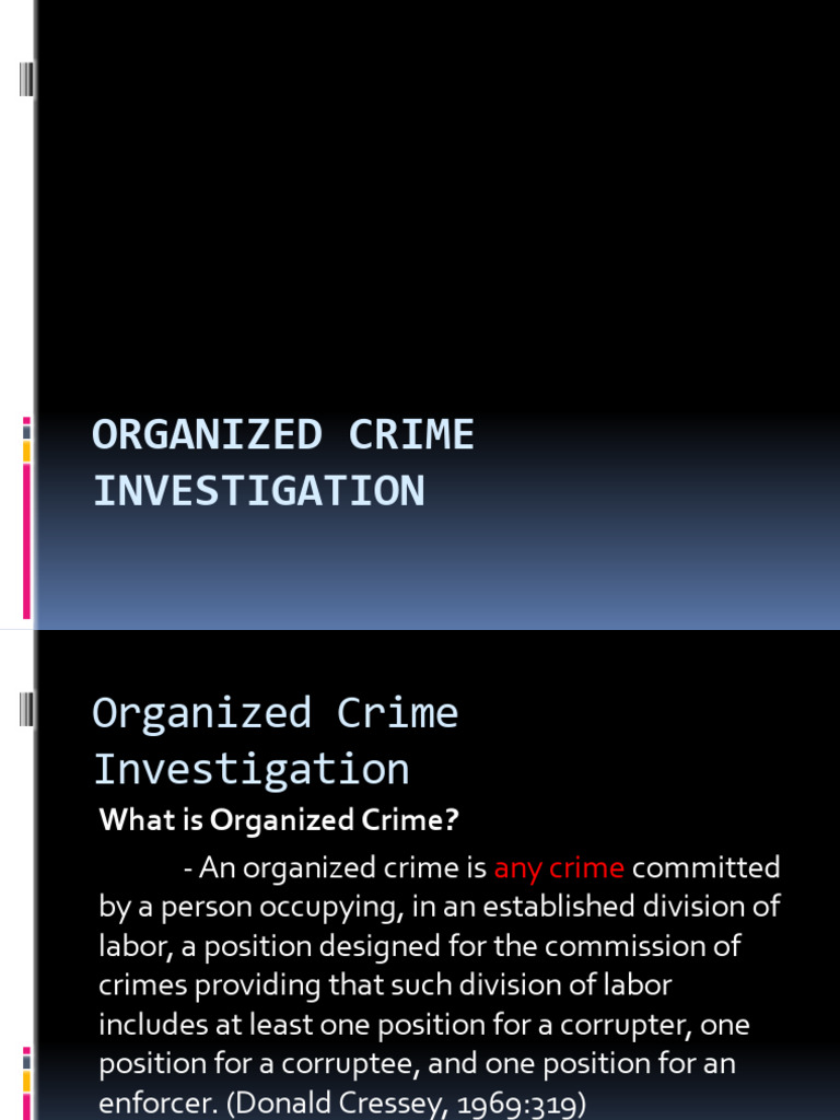 Organized Crime | Download Free PDF | Organized Crime | Mafia