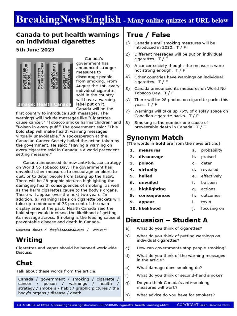Cigarette Health Warnings M | PDF | Tobacco Smoking | Addiction