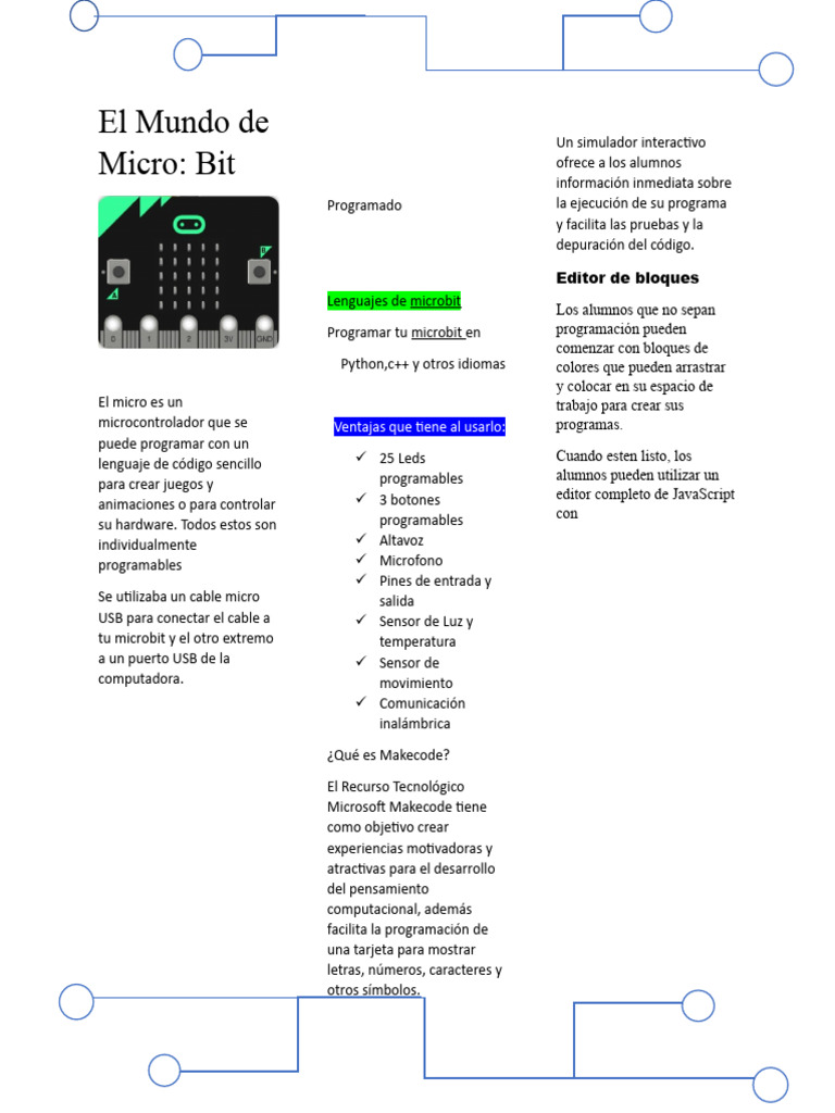 El Mundo de Micro - Docx Trifolio - Docx 34579.docx12345 | PDF | Lenguaje de programación ...