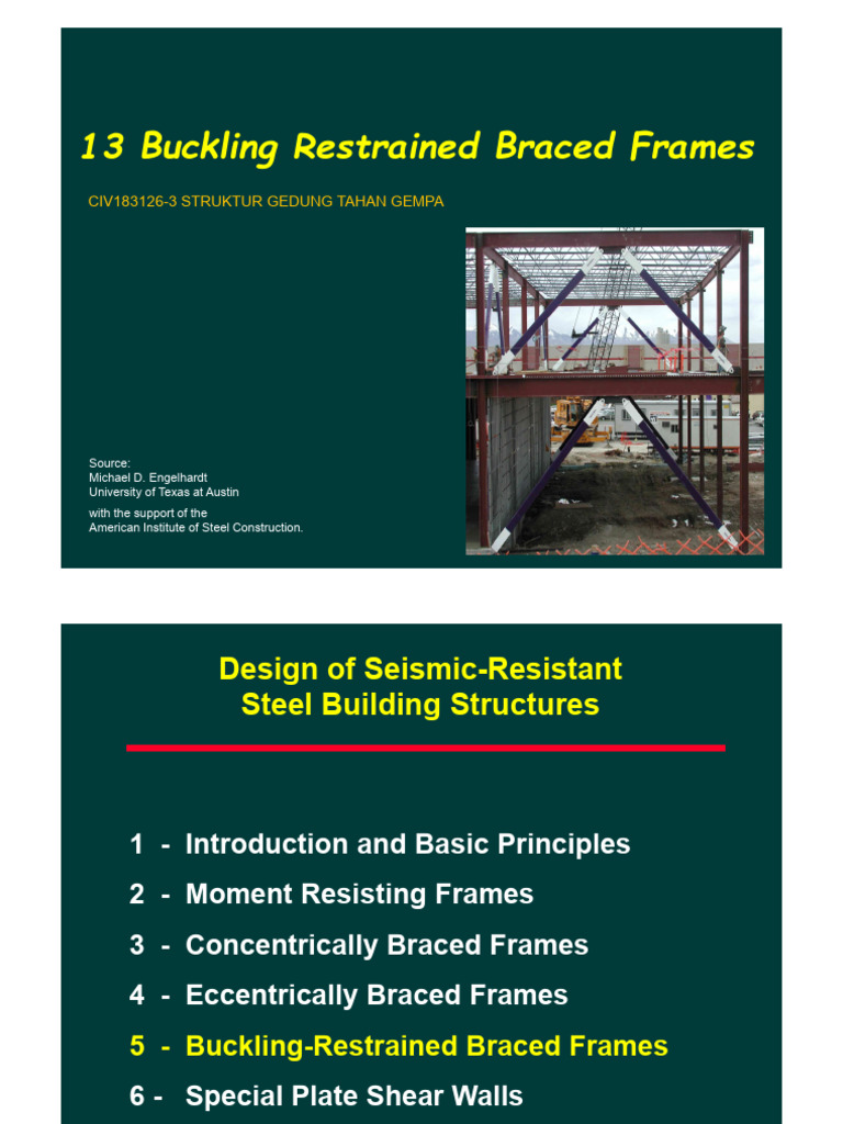 CIV183126 9-1 Buckling Restrained Braced Frames | PDF | Beam (Structure) | Buckling