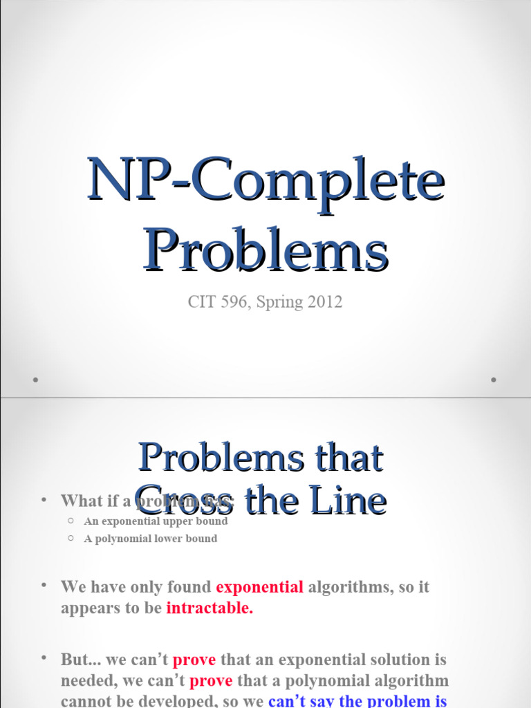 NP Complete | PDF | Computational Complexity Theory | Time Complexity NP Complete | PDF | Computational Complexity Theory | Time Complexity