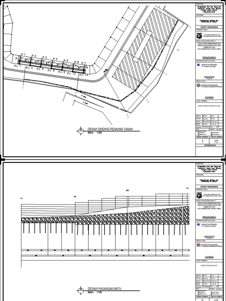 Shop Drawing Dinding Penahan Tanah | PDF