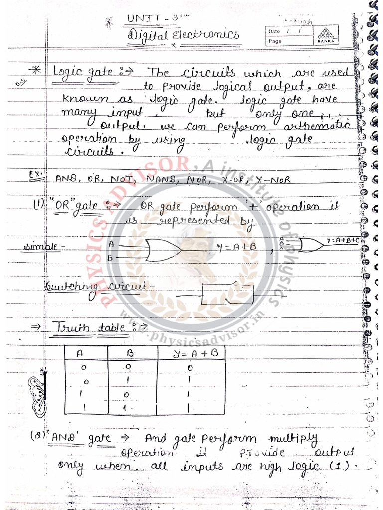 Digital Electronics MSC Notes | PDF