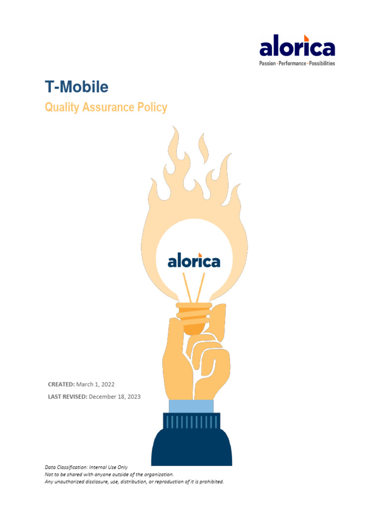 T-Mobile Quality Assurance Policy Guide | PDF | T Mobile Us | Employment