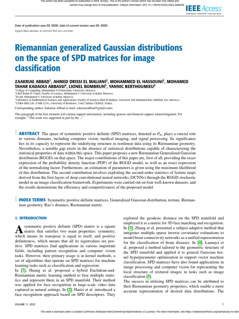 Riemannian Generalized Gaussian Distributions On T | PDF | Matrix (Mathematics) | Computer Vision