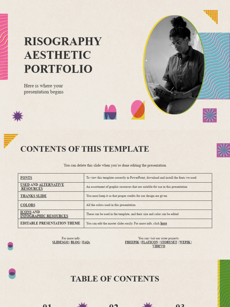 Risography Aesthetic Portfolio by Slidesgo | PDF | Graphic Design ...
