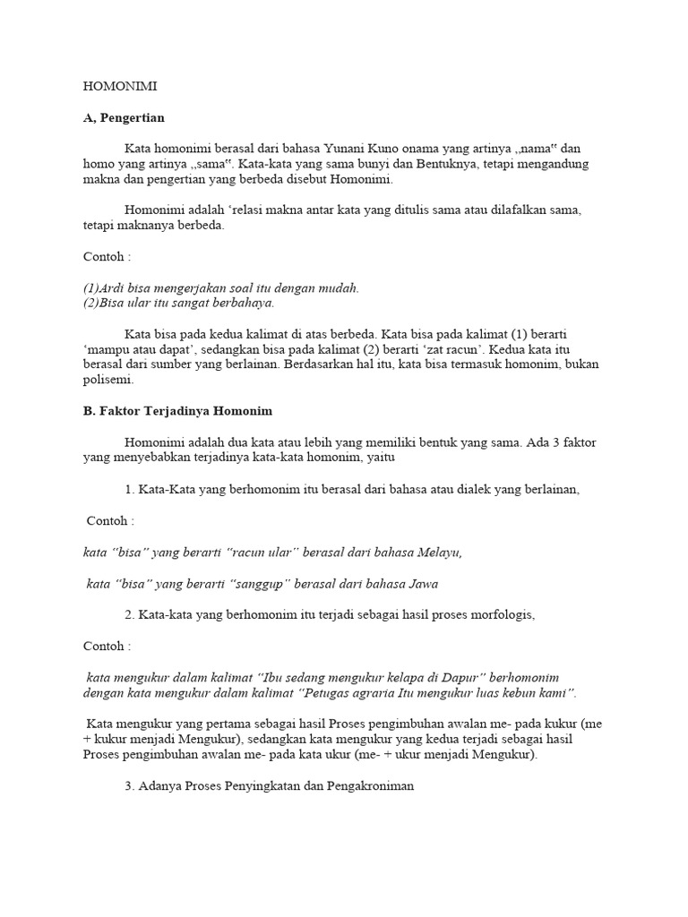 Hiponimi Polisemi | PDF