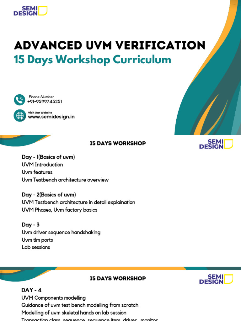 15 Days UVM Workshop Curriculum - 1 | PDF