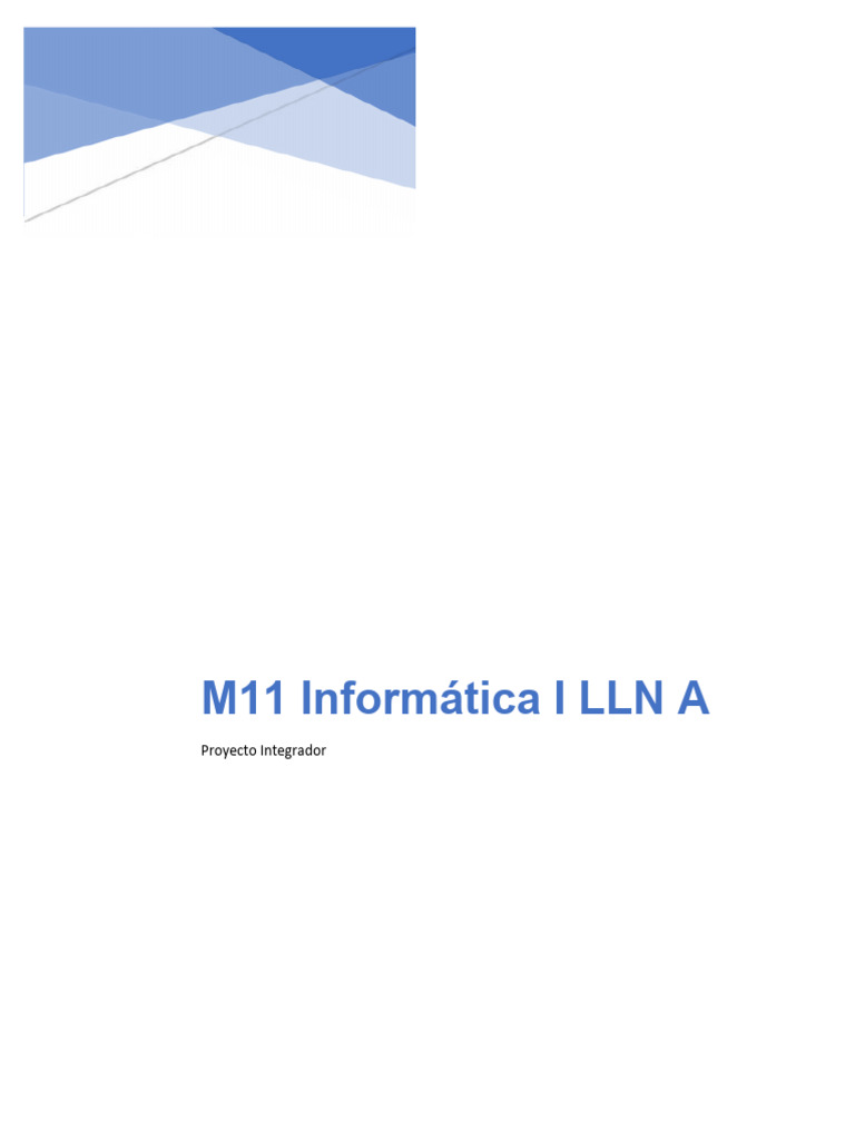 PROYECTO INTEGRADOR INFORMATICA 1 | PDF | Informática | Inteligencia artificial