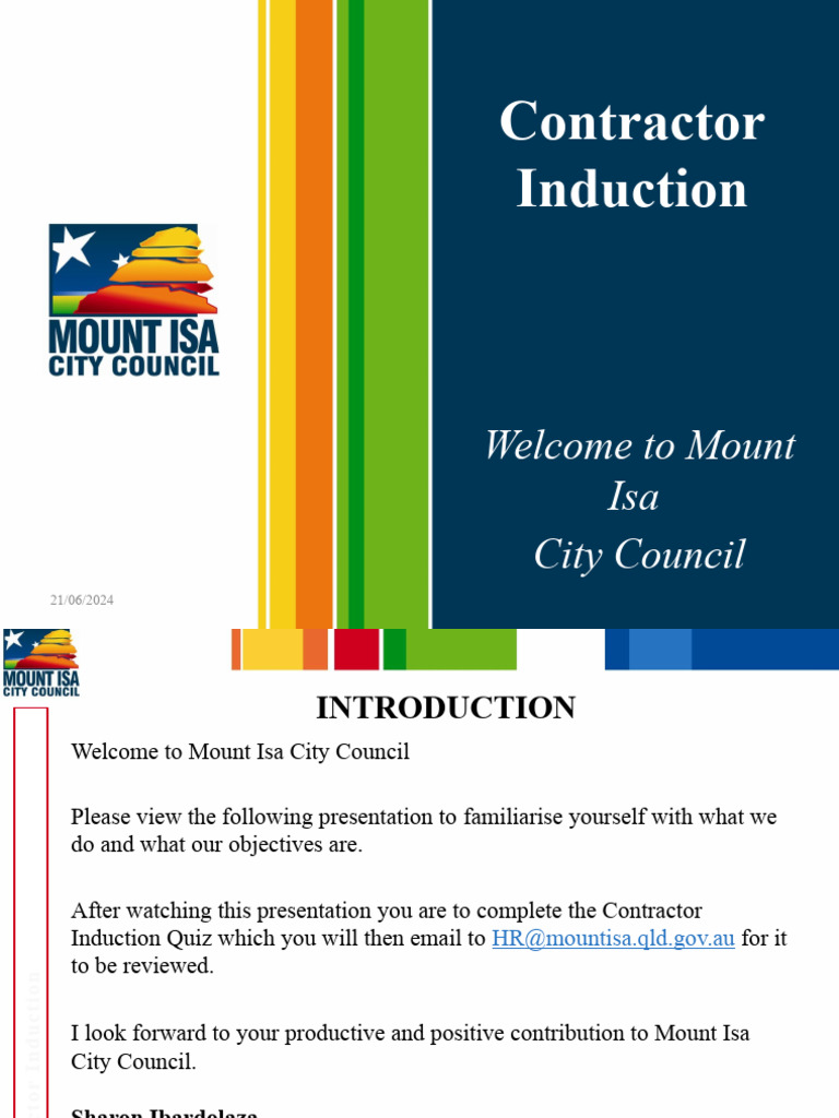 Mount Isa Contractor Induction Guide | PDF | Occupational Safety And ...