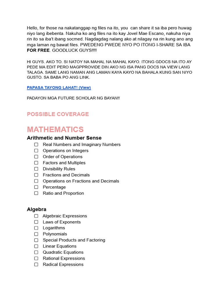 Cet Possible Coverage | PDF | Function (Mathematics) | Geometry