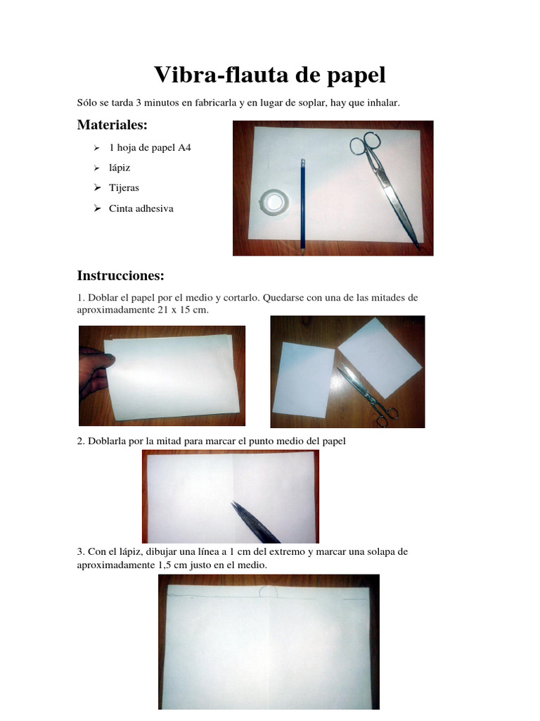 Cómo hacer una flauta de papel reciclable | PDF | Hogar, jardinería y ...