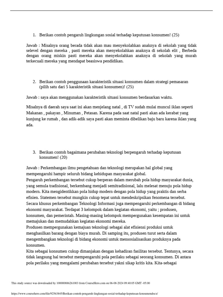 Pengaruh Sosial dan Teknologi pada Konsumen | PDF
