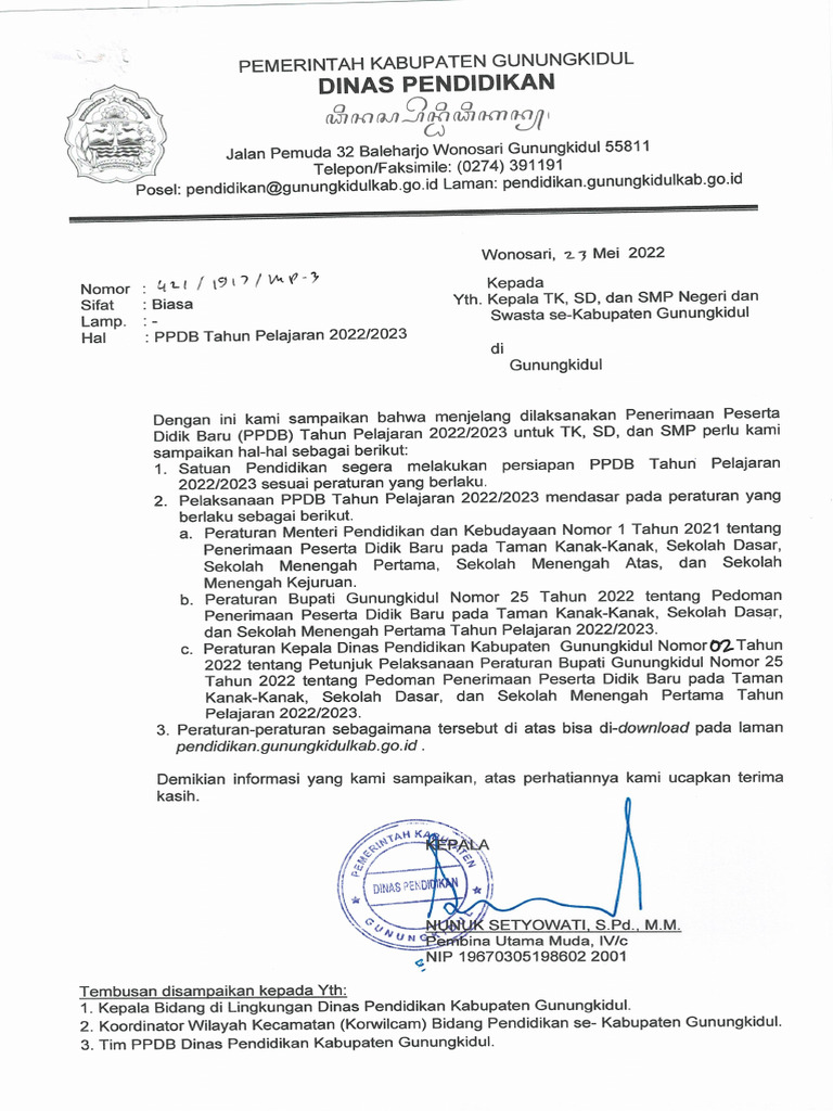 Edaran PPDB Tahun 2022_2023 | PDF