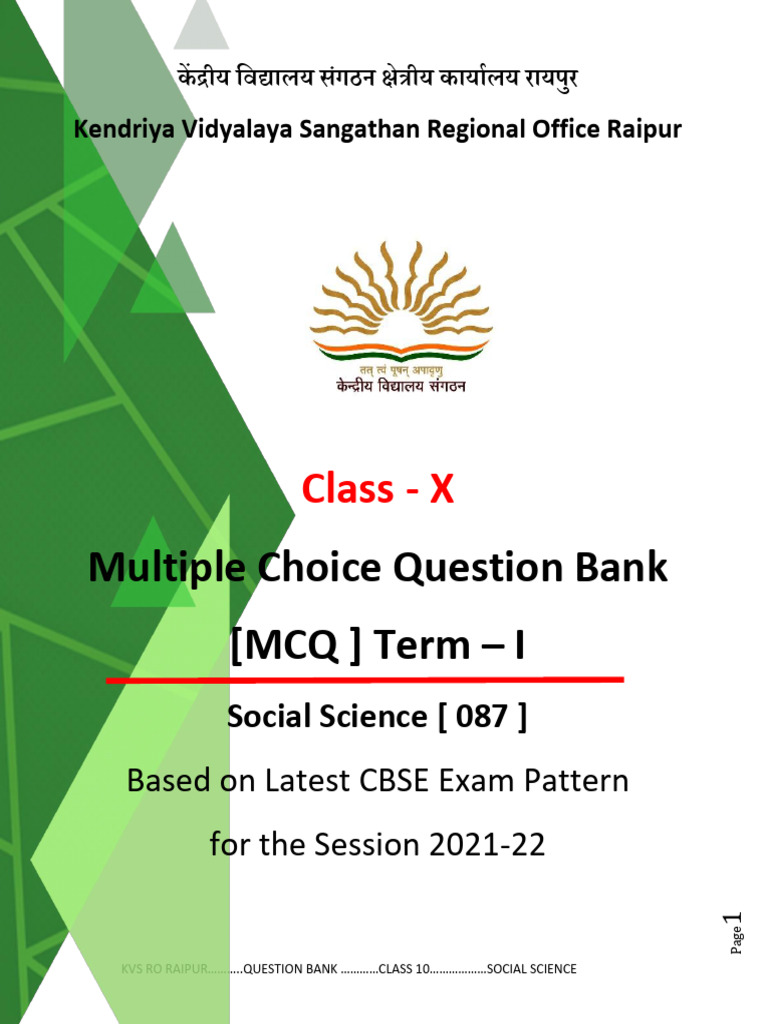 Class Xth Social Science Question Bank | PDF Class Xth Social Science Question Bank | PDF