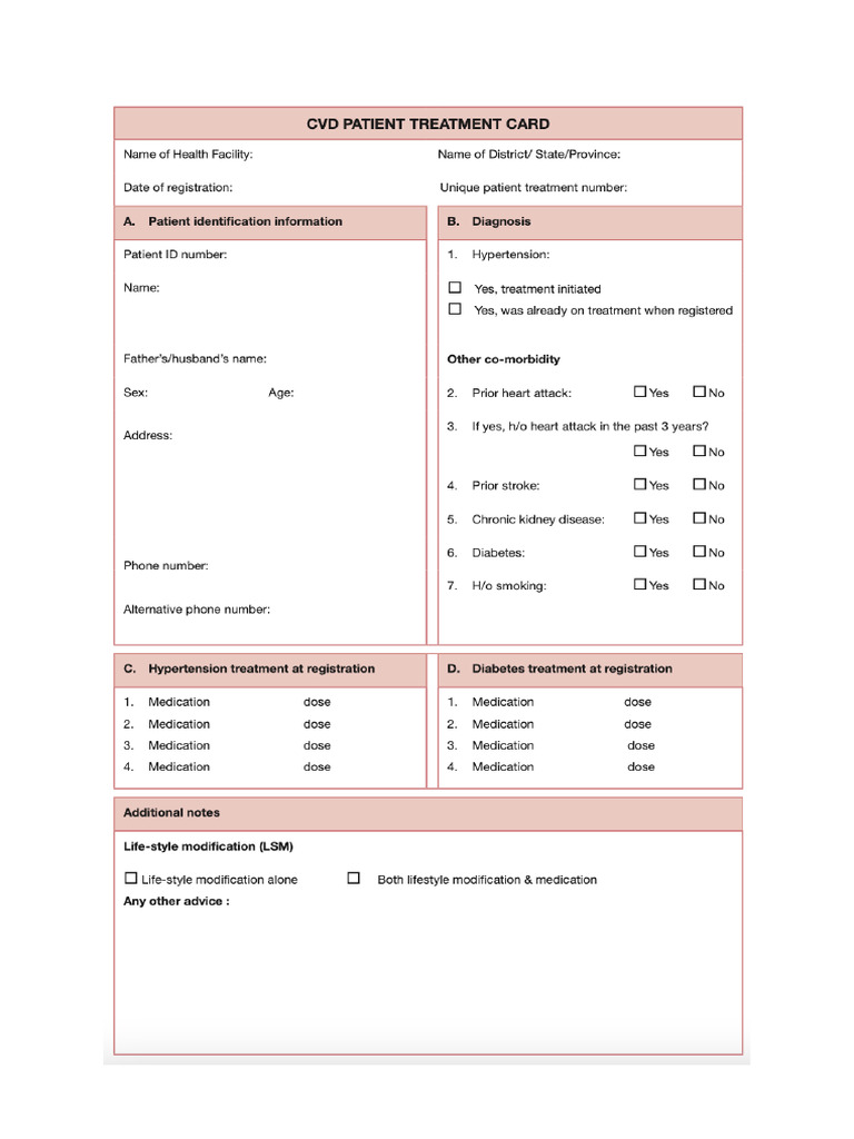 CVD Patient Treatment Card | PDF
