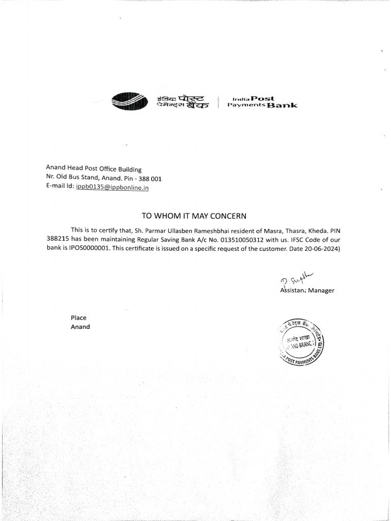 Account Letter | PDF