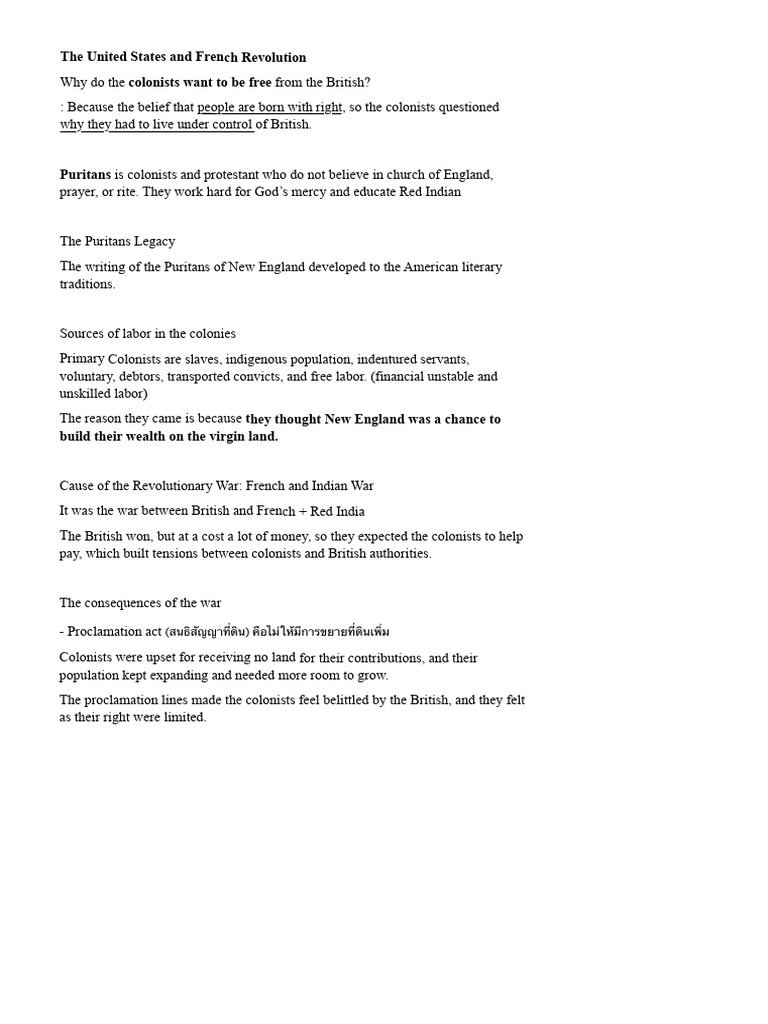 Causes of the American and French Revolutions | PDF | American ...