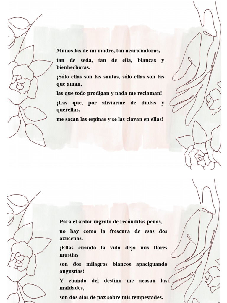 Manos de madre: amor y consuelo | PDF