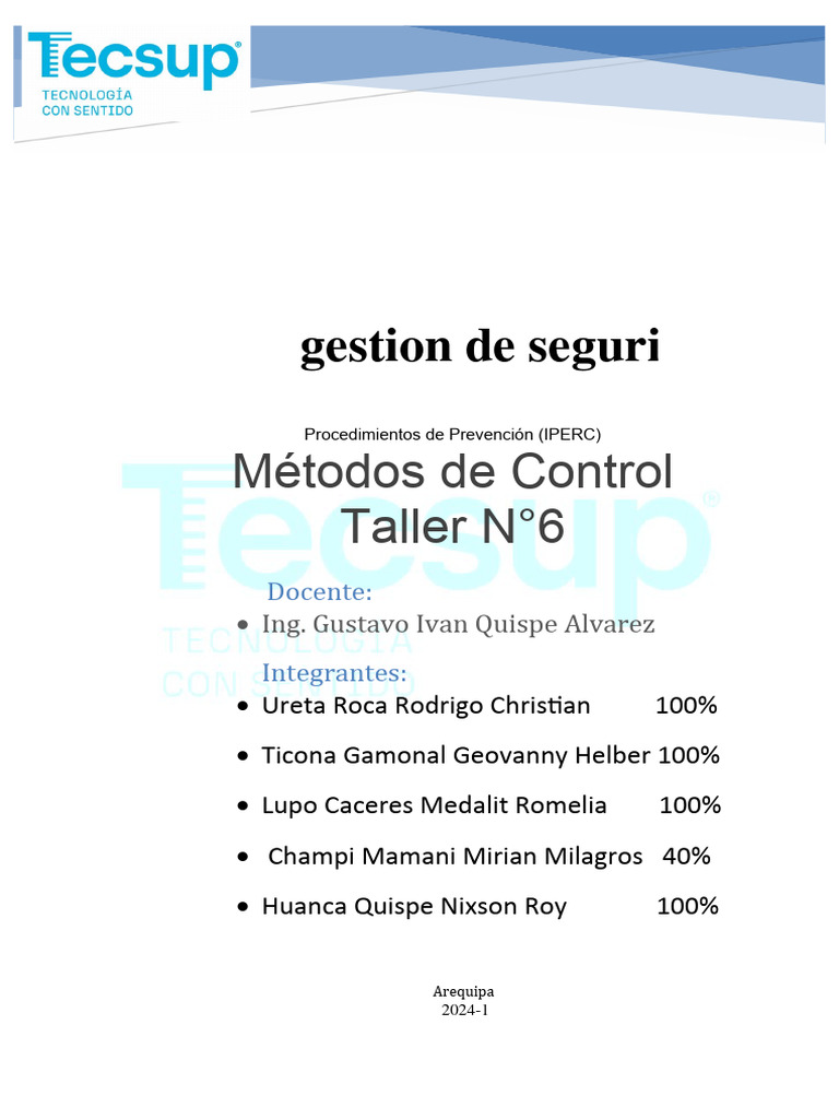 Métodos de Control de Riesgos | PDF