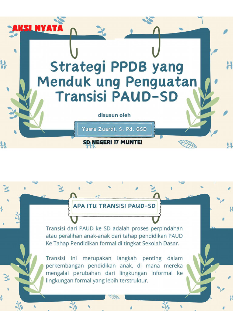 Aksi Nyata-Yusra Z. - Strategi PPDB | PDF