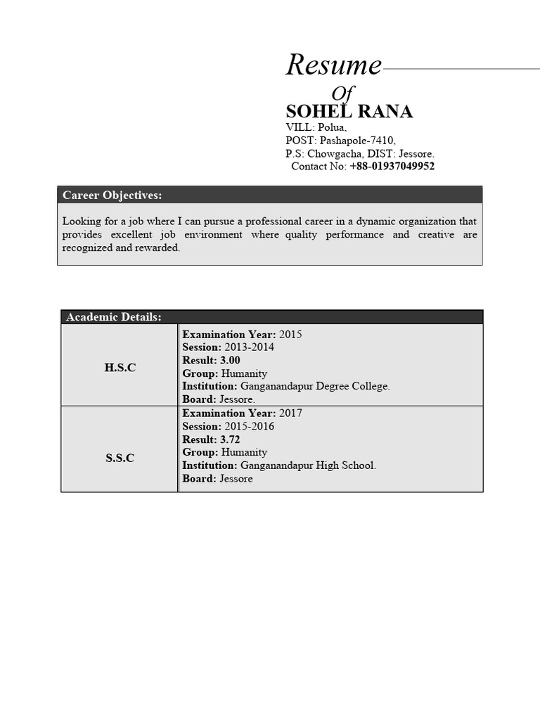 Sohel Rana Resume | PDF | Computing | Software