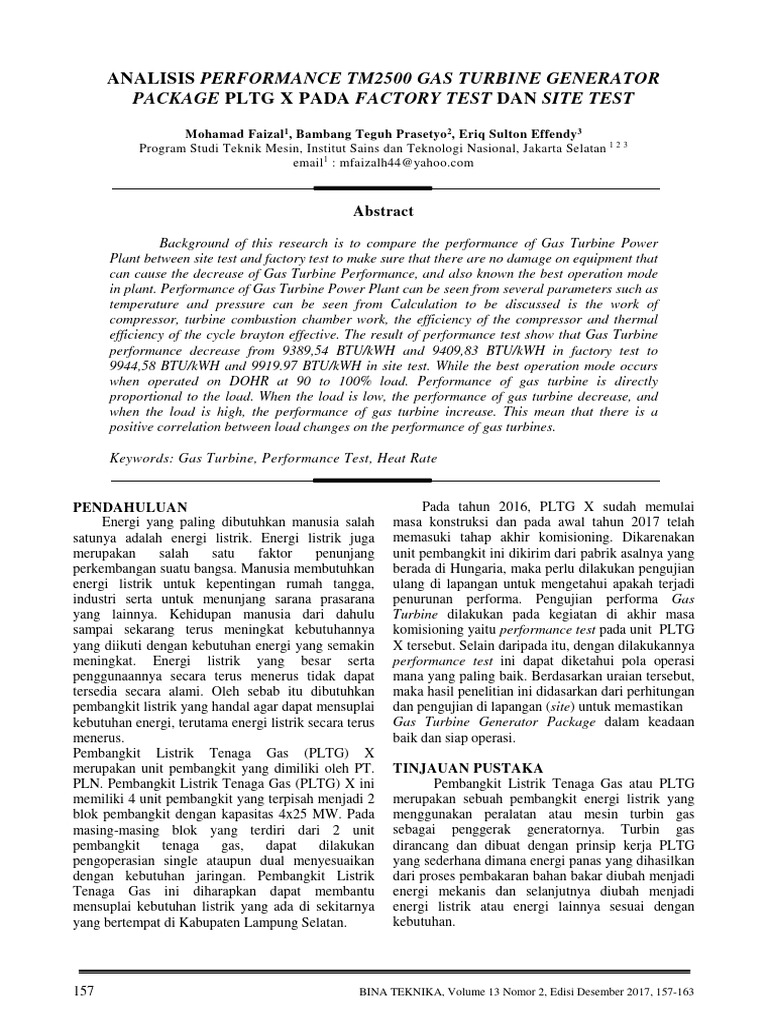 Analisis Kinerja TM2500 PLTG X | PDF