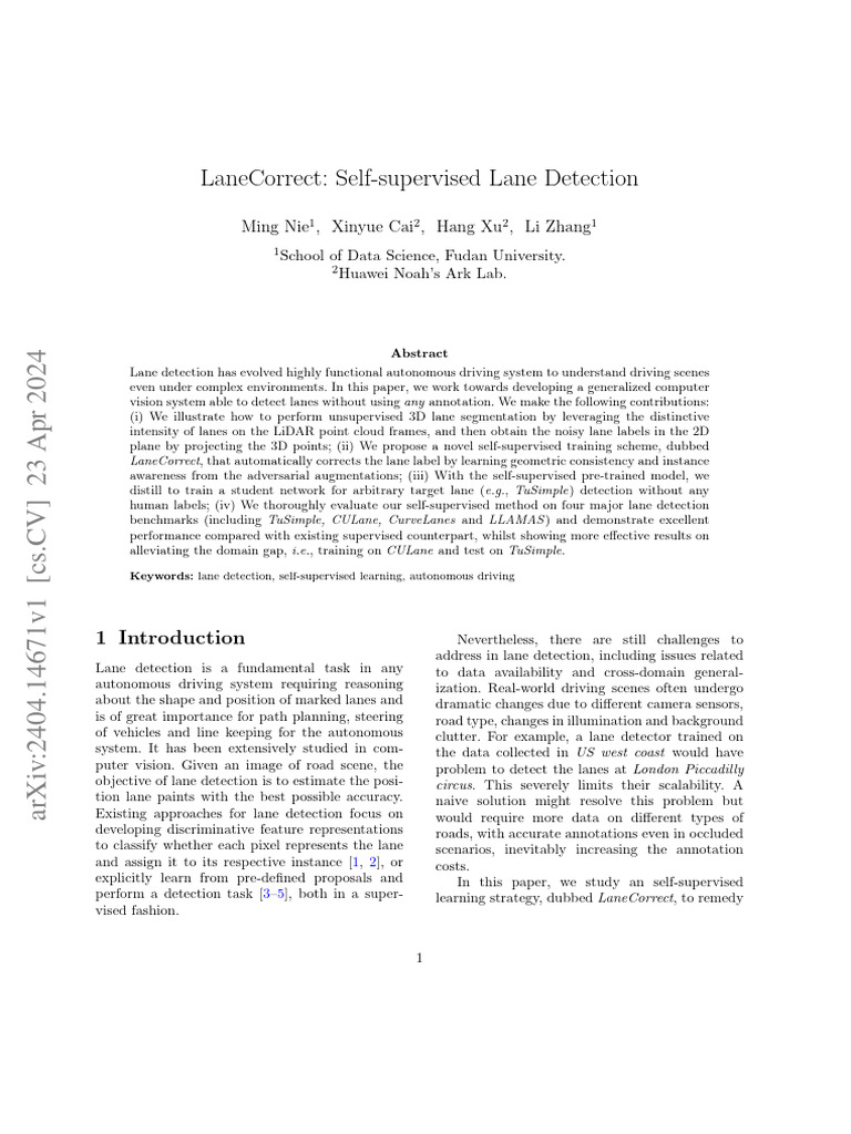 LaneCorrect Self Supervised Lane Detection | PDF | Image Segmentation | Lidar