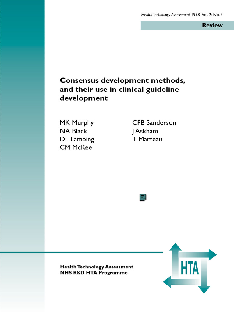 Murphy Et Al - 1998 - Consensus-Development-Methods | PDF | Consensus Decision Making | Cheque