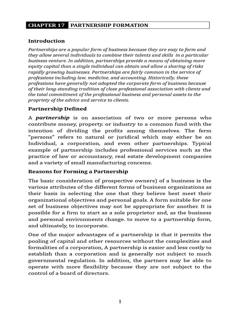 Partnership Formation | PDF | Debits And Credits | Partnership