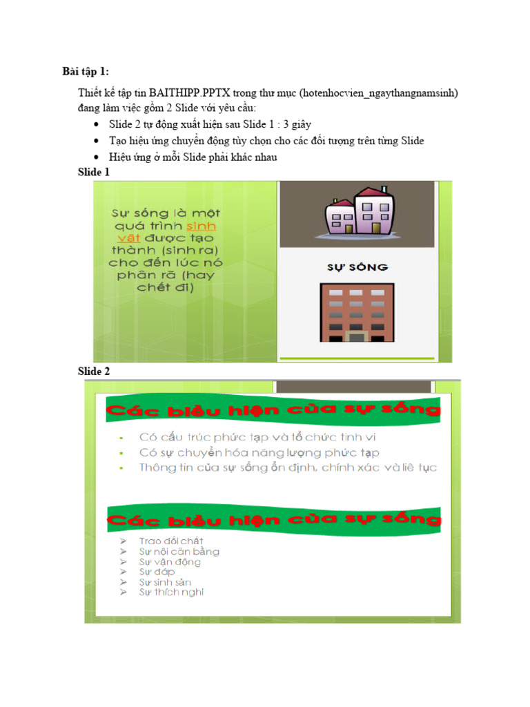 Baitap Powerpoint | PDF