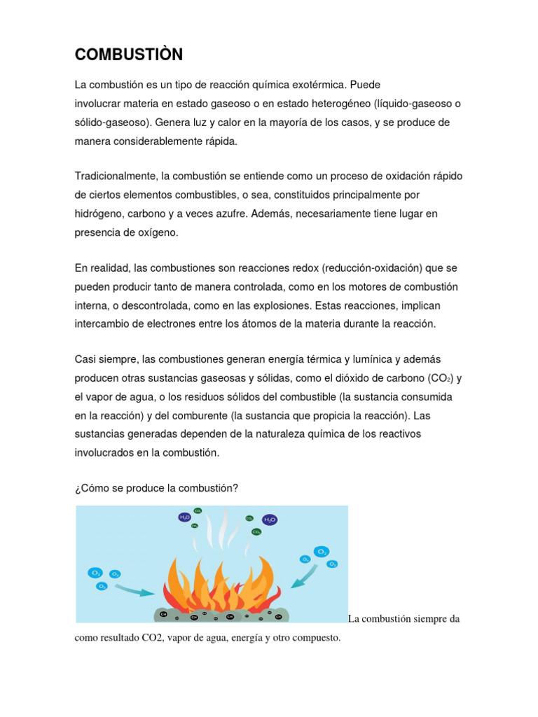 Combustiòn TP1-1 | PDF | Combustión | Redox