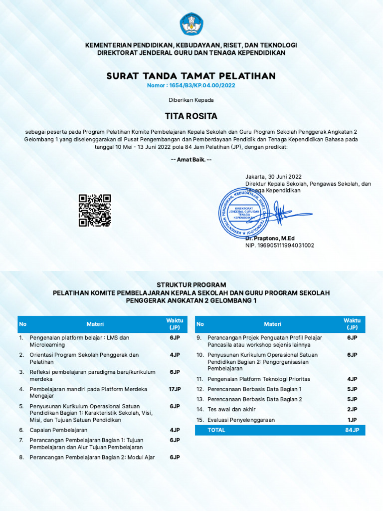 PSP - STTP Peserta Ks Guru pkp2 253292215658802230444 | PDF