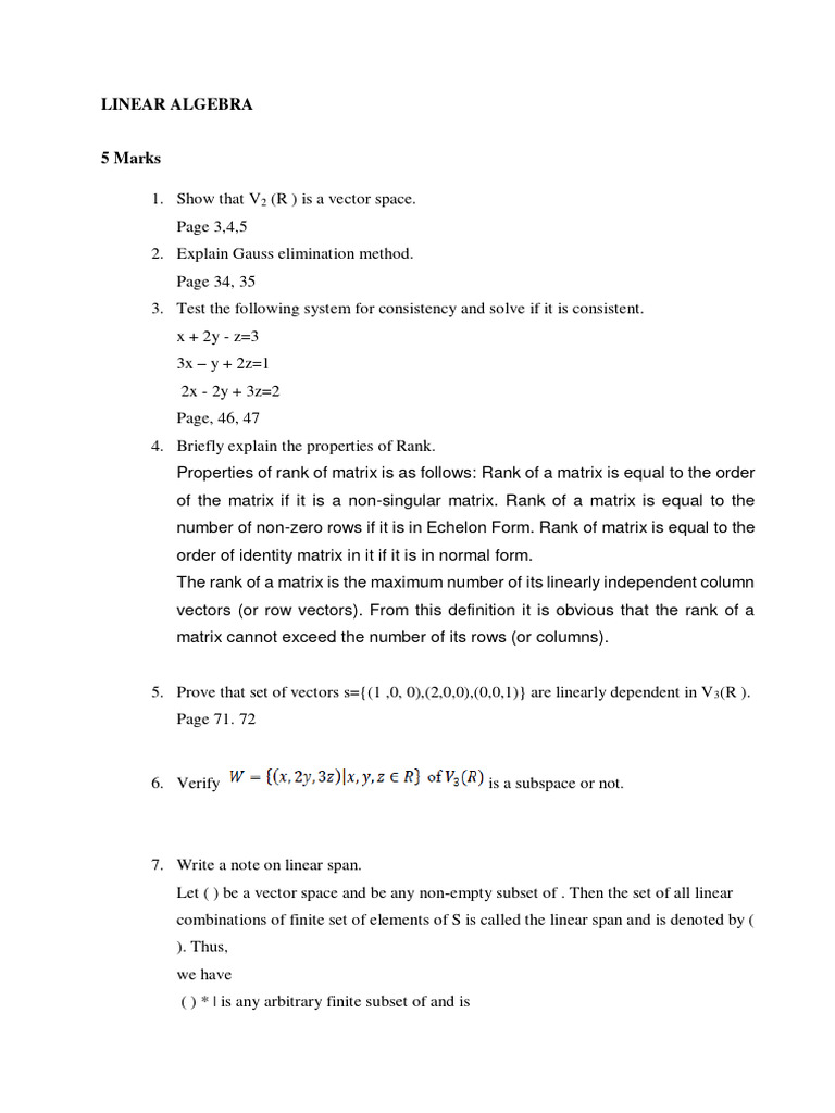 Linear Algebra | PDF | Matrix (Mathematics) | Linear Map Linear Algebra | PDF | Matrix (Mathematics) | Linear Map