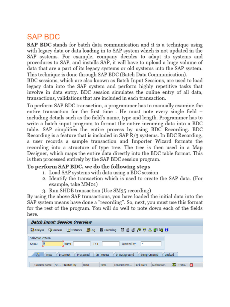 Sap BDC | PDF | Database Transaction | Software