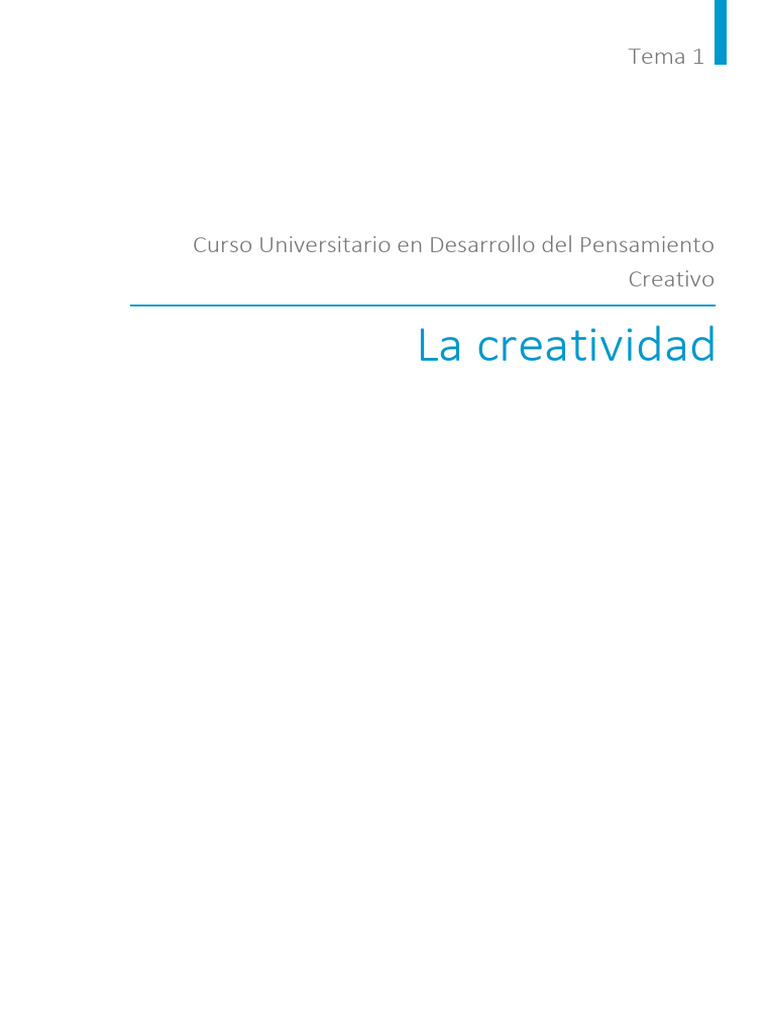 1 La Creatividad | PDF | Creatividad | Pensamiento