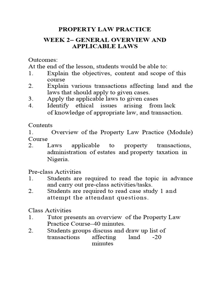 Property Law | PDF | Lease | Property Law