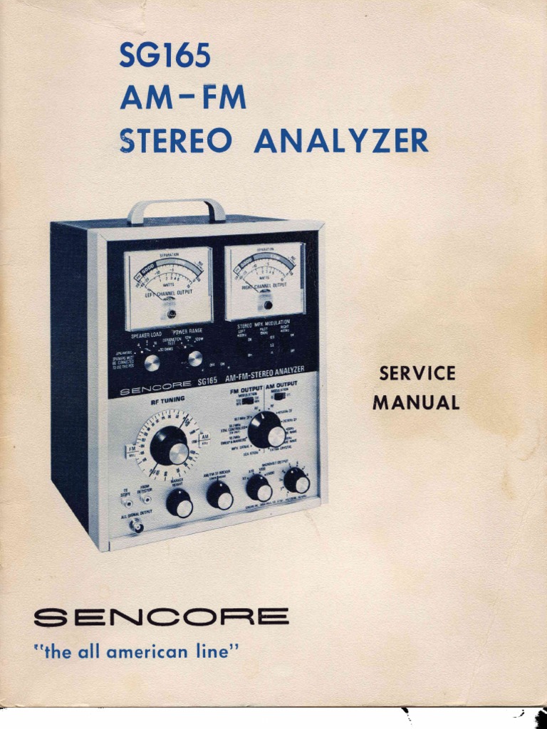 Sencore SG165 O&M Manual | PDF | Capacitor | Electric Power