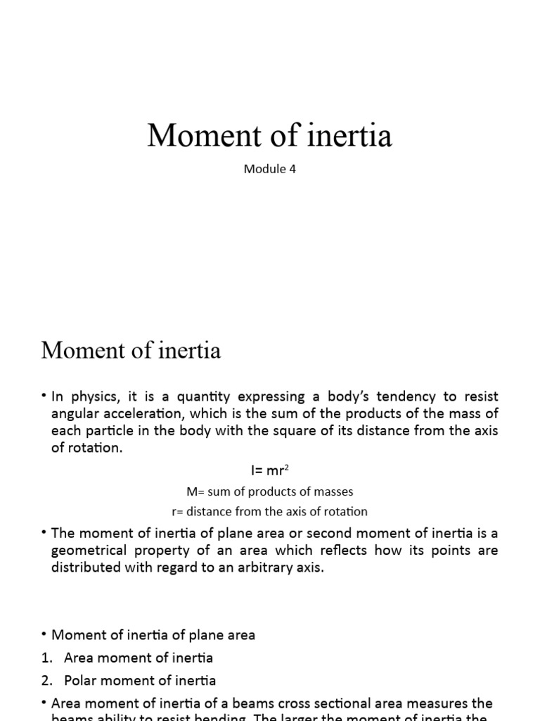 Moment of Inertia | Download Free PDF | Mechanics | Classical Mechanics